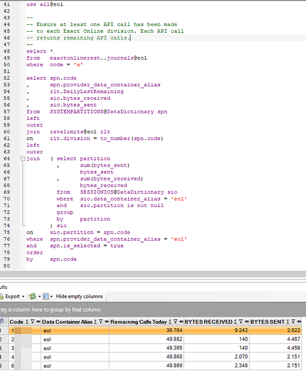 Check and report Exact Online API usage - invantive