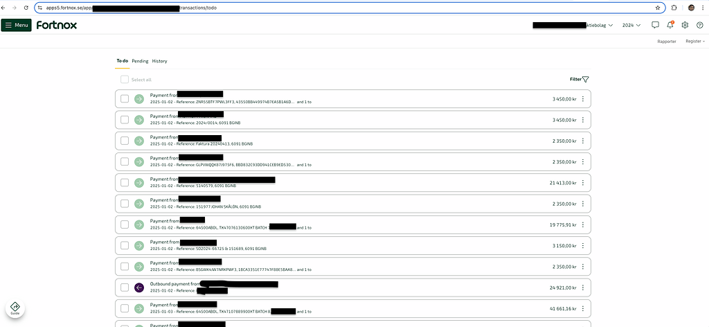 Fortnox API missing functionality: /transactions endpoint - invantive